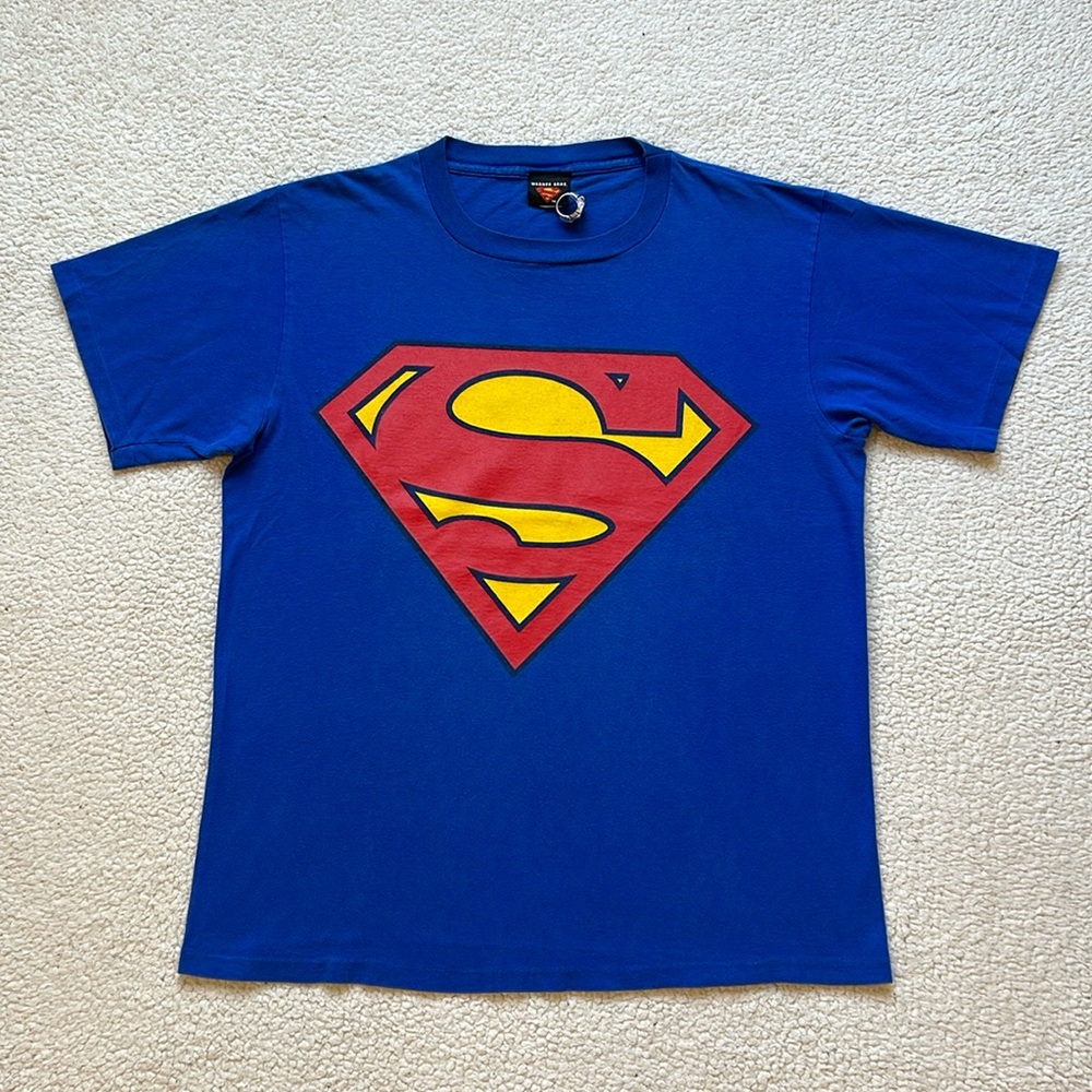 Vintage 2001 Single Stitch Dc Comics Superman Logo Gr… - Gem